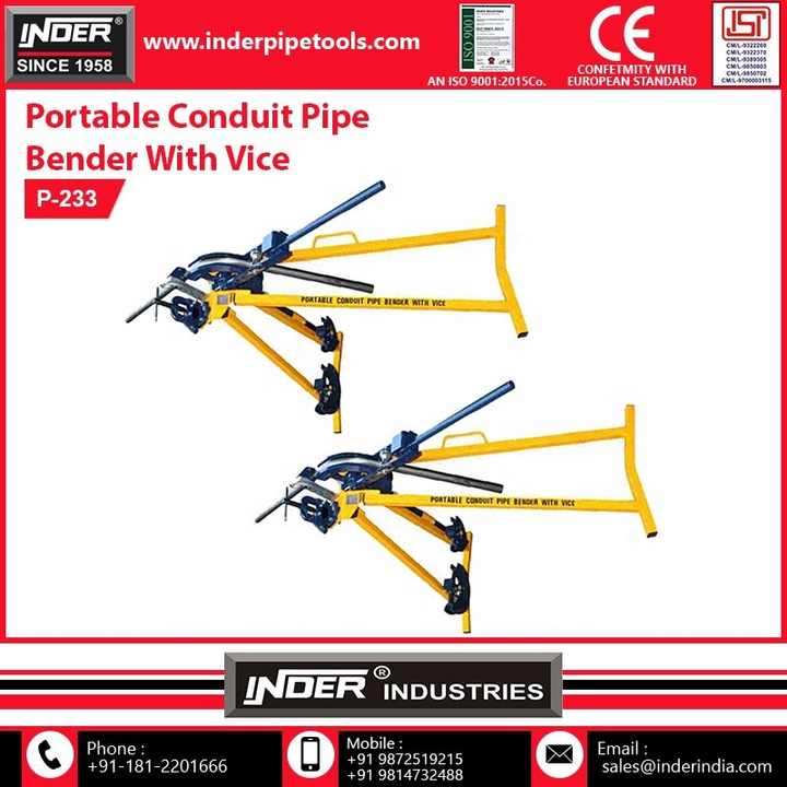 Threading Portable Conduit Pipe Bender with Vice - Safe & Efficient