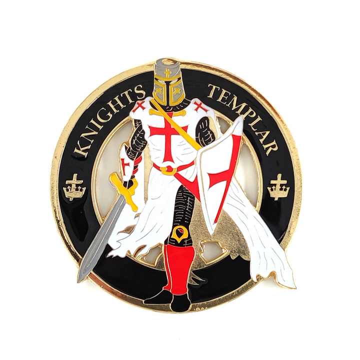 Knights Templar Sword Warrior Car Emblem - 3 Inches Round
