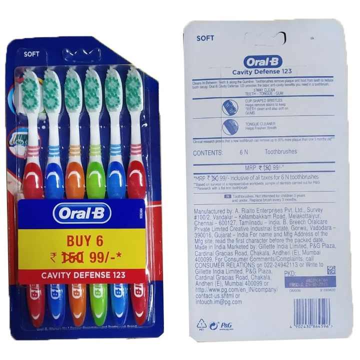 Tooth Brush Cavity Defense 123 Special Package - 6 Pieces