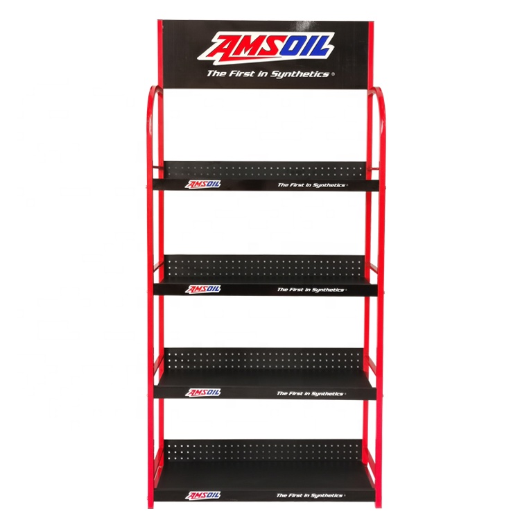 Durable Metal Engine Oil Display Stands for 4S Shop & Garage