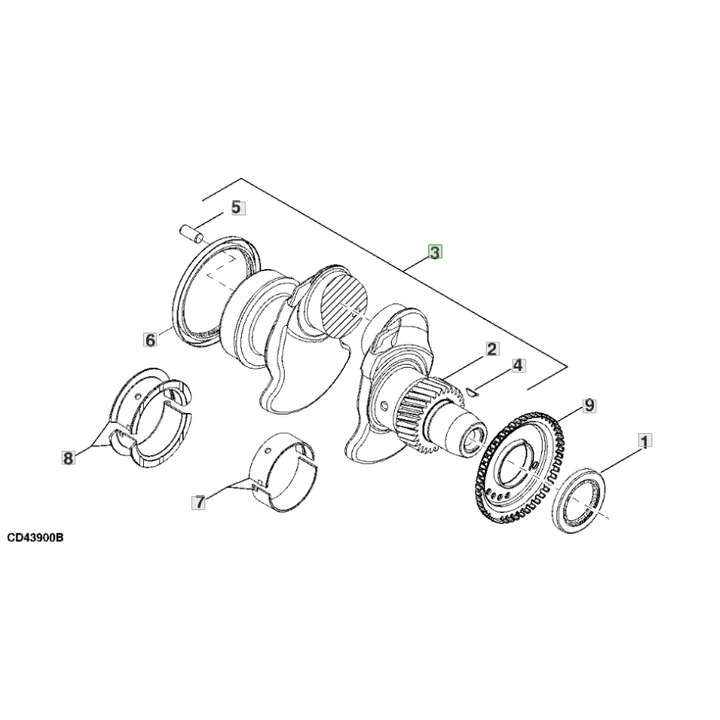Part for JD JohnDeere Tractor, Crankshaft Part Number RE505921| Alibaba.com