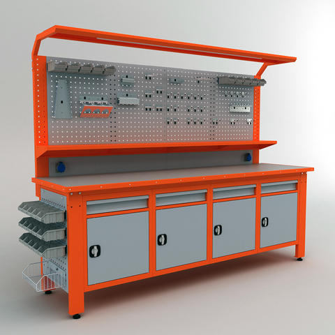 High Quality Steel Workbench with Tool Carts and Storage Cabinets ...