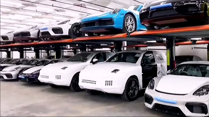 Mechanical Two Post Vehicle Car Storage Lift - Vertical Stacker