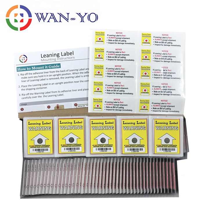 Leaning Label Plus - Single Use Tilt Indicator, Waterproof