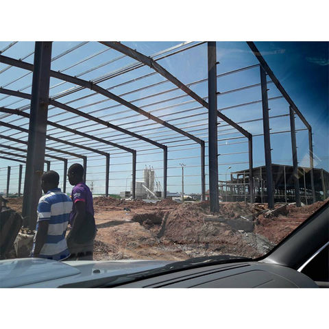 Prefabricated building modern light steel structure frame workshop shed ...