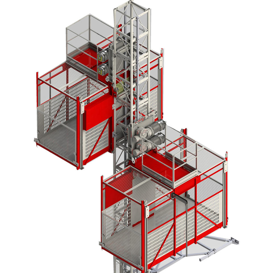 Chimney Construction Hoist Double Cages - High Efficiency