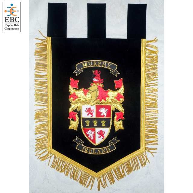 OEM Family Crests Bullion Badge Custom Hand Embroidered Gold White ...