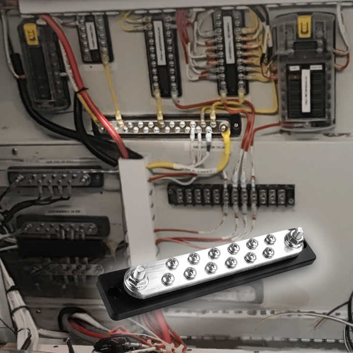 YIS Marine DC 12v 24v Negative Busbar 100A Bus bar with Cover for Boat ...