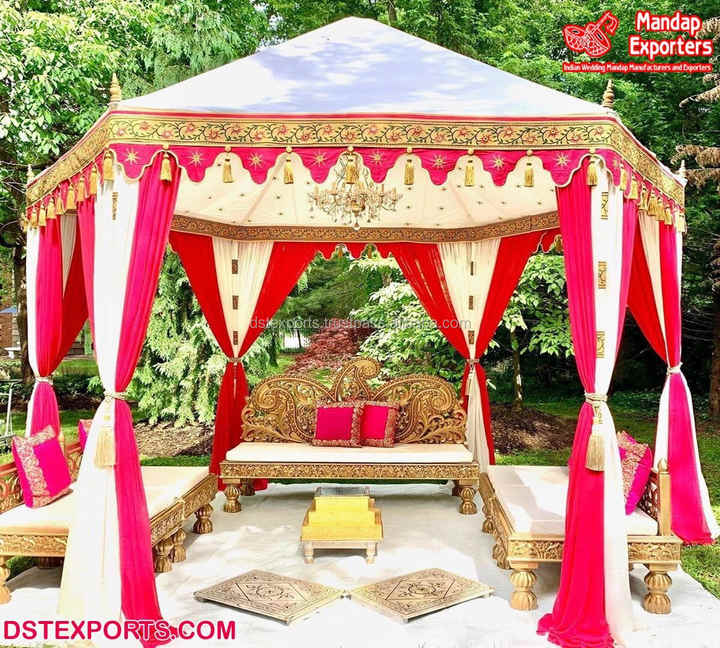 Mehndi Tent Design - Elegant Indian Wedding Chuppah Style