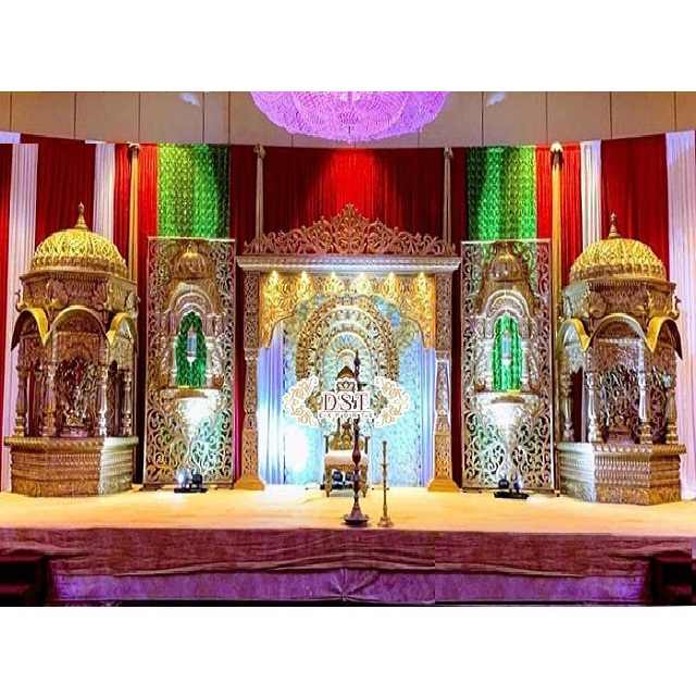 Tamil Wedding Temple Theme Stage Decoration by DSTEXPORTS