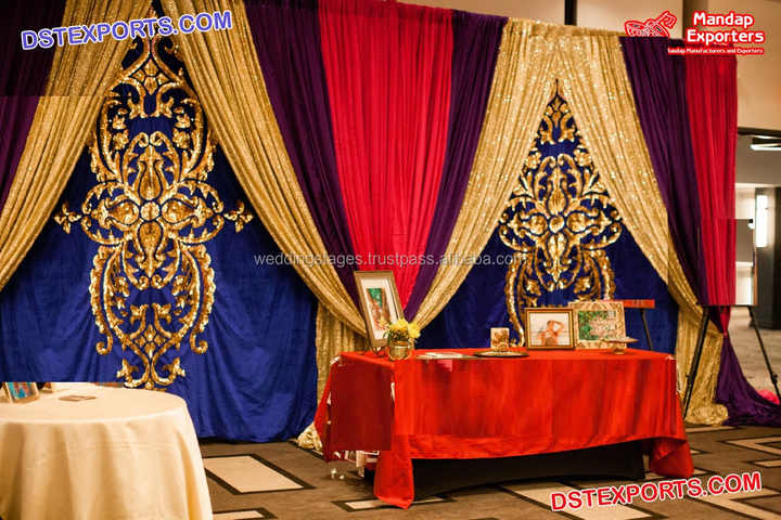 Vibrant Haldi Decor with Wedding Backdrop Drapes