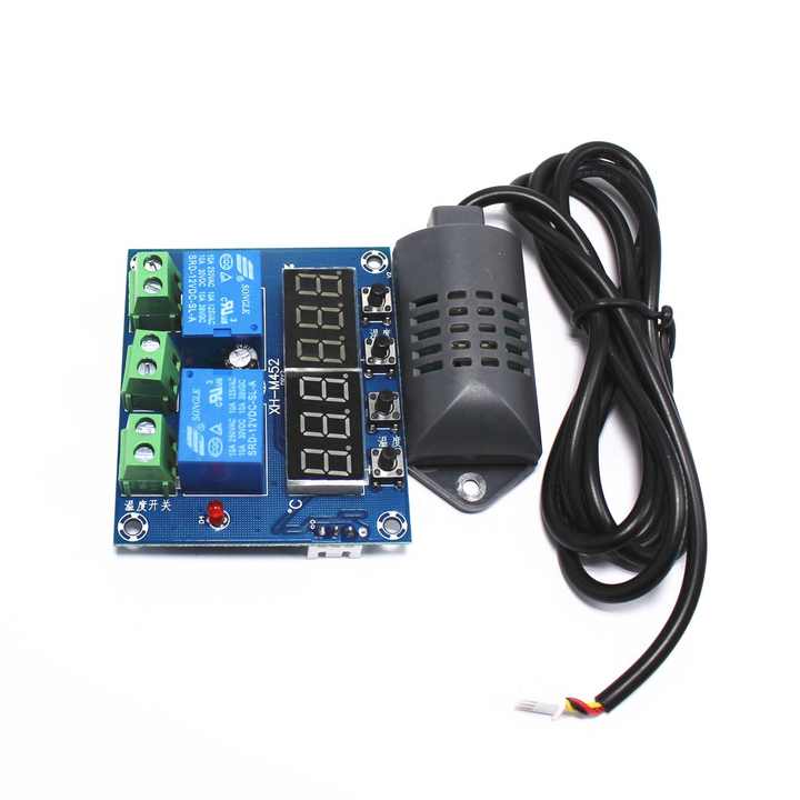 Taidacent 12V Temperature Humidity Controller Dual Relay Output Auto Constant Digital ...