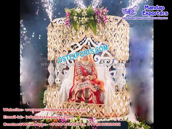 Indian Wedding Wooden Carved Bridal Doli - Elegant Entry