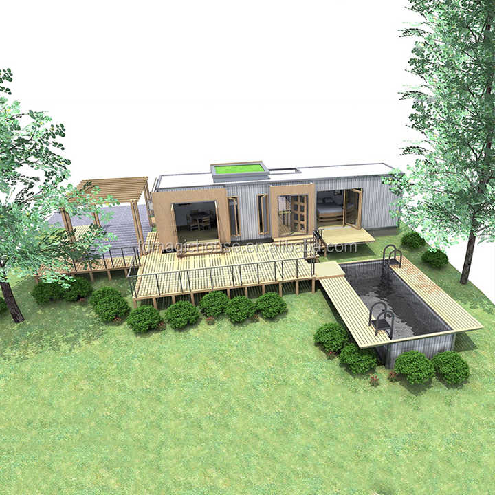 Modern Prefab Pool House Kit with Bathroom & Kitchen - Customizable ...