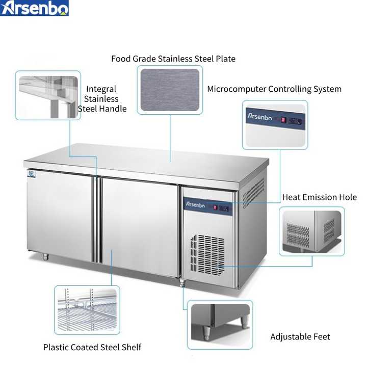 Arsenbo Commercial Deep Undercounter Restaurant 2 Door Stainless Steel ...