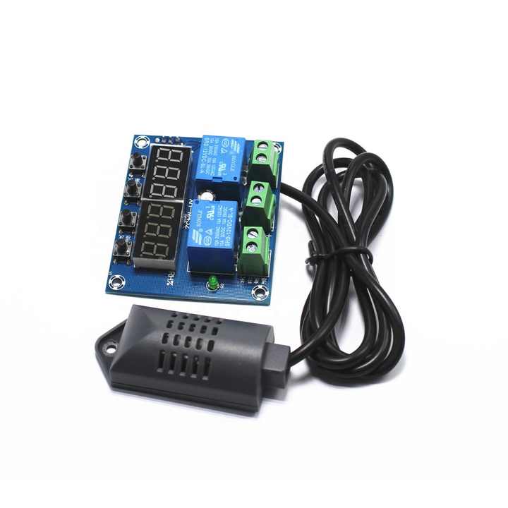 Taidacent 12V Temperature Humidity Controller Dual Relay Output Auto Constant Digital ...