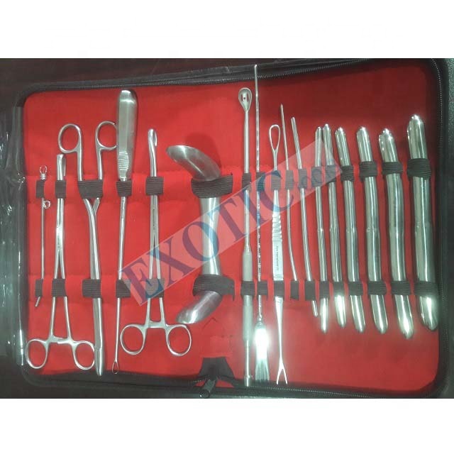 Dilatation and Curettage Instruments Set - 18 Pieces